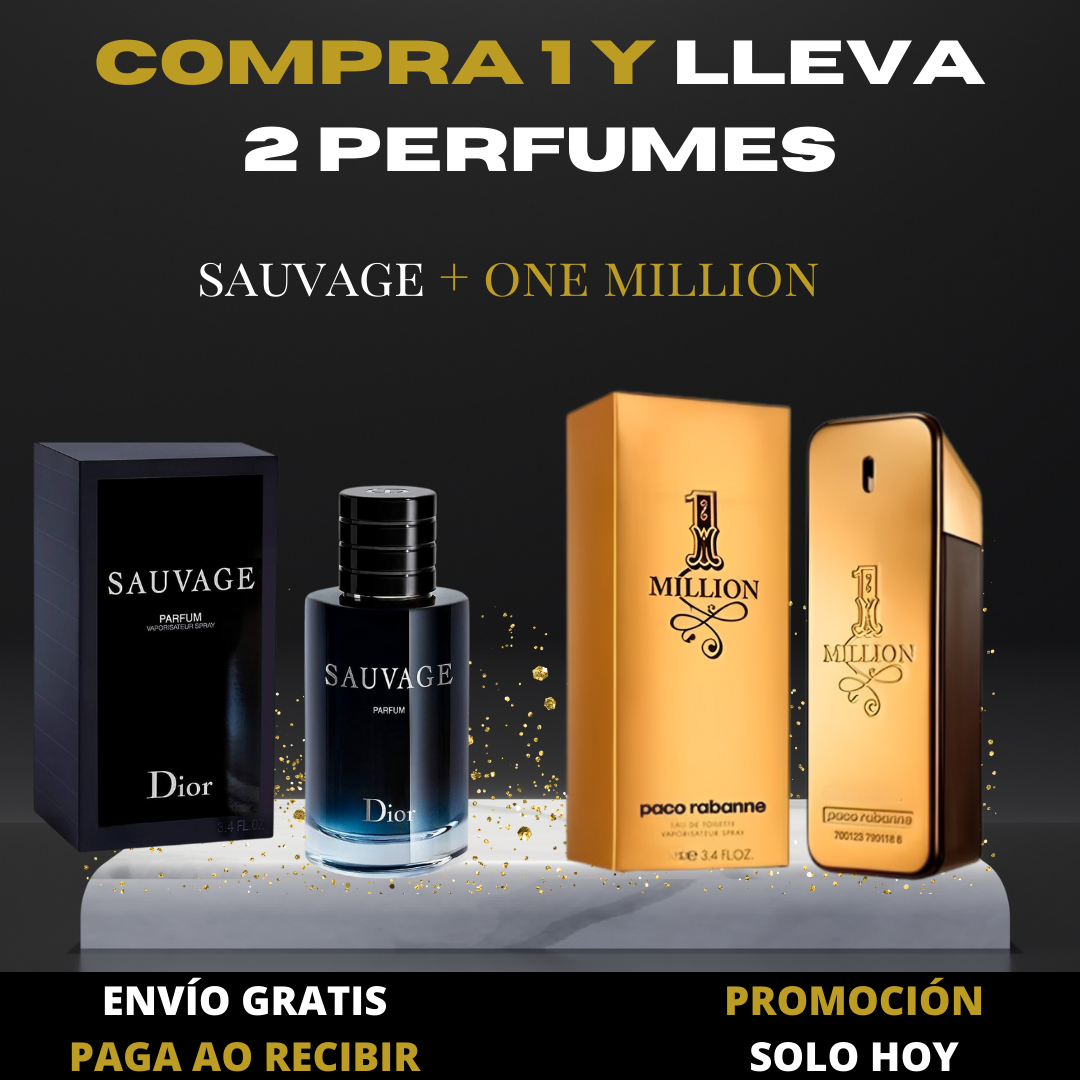 Promoción Compra 1 y Lleva 2 Perfumes [1 Sauvage Dior + 1 One Million ...